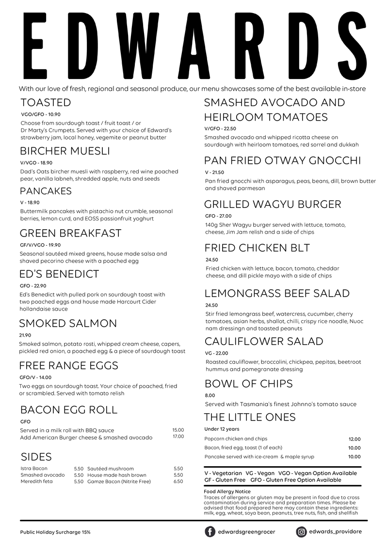 Bendigo's Favourite Cafe | Open 7 Days - Edwards Providore