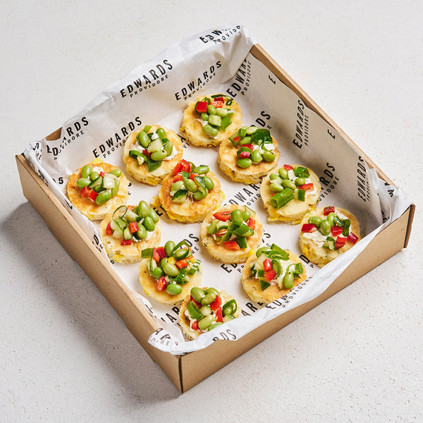 Mini Corn Fritters With Edamame Salsa - Edwards Providore